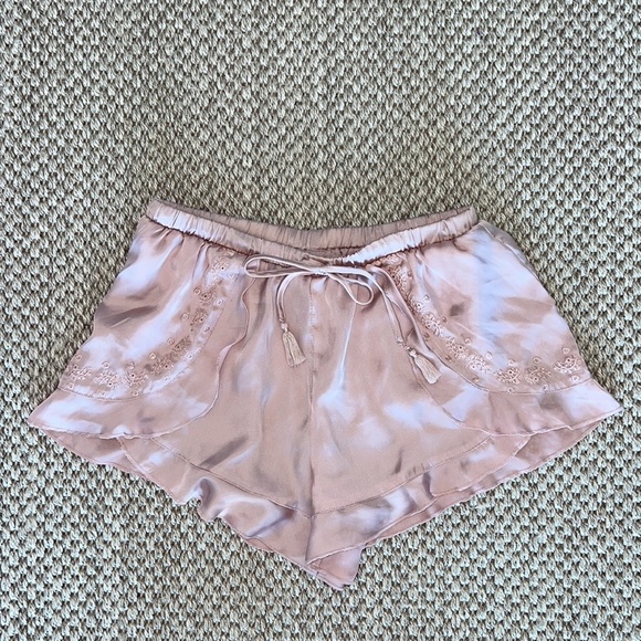 Zara | Shorts | Zara Rose Gold Blush Satin Lingerie Shorts | Poshmark